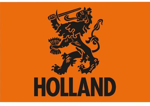 +HOLLANDVLAG + LEEUW 150X225 Oranje supporters vlag met grote zwarte ...